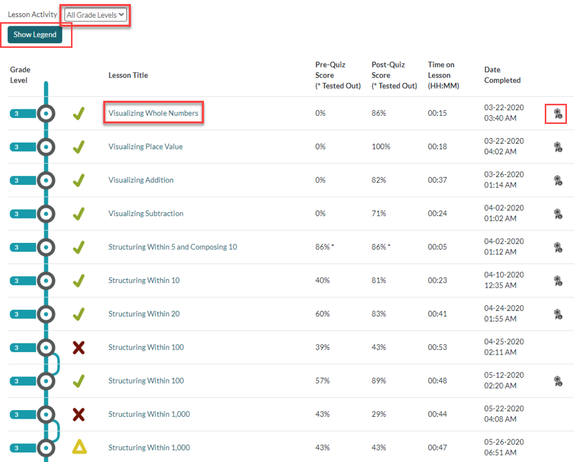 Viewing the Student Progress report in Imagine Math 3+ – Imagine ...