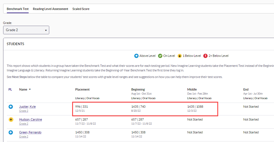 Understanding Placement and Benchmark tests in Imagine Language ...