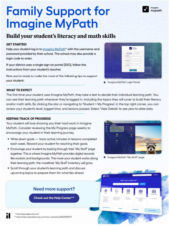 Imagine MyPath Family Resource – Imagine Learning Help Center