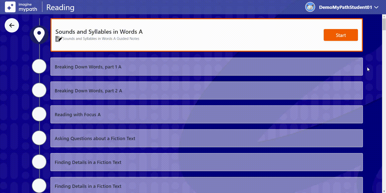 Viewing the My Progress page for students in Imagine MyPath – Imagine ...
