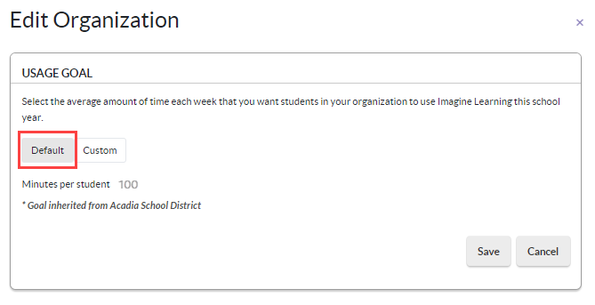 Editing usage goals in Imagine Language & Literacy – Imagine Learning ...