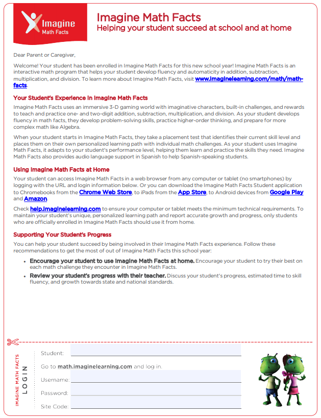 Teacher Resources in Imagine Math Facts – Imagine Learning Help Center