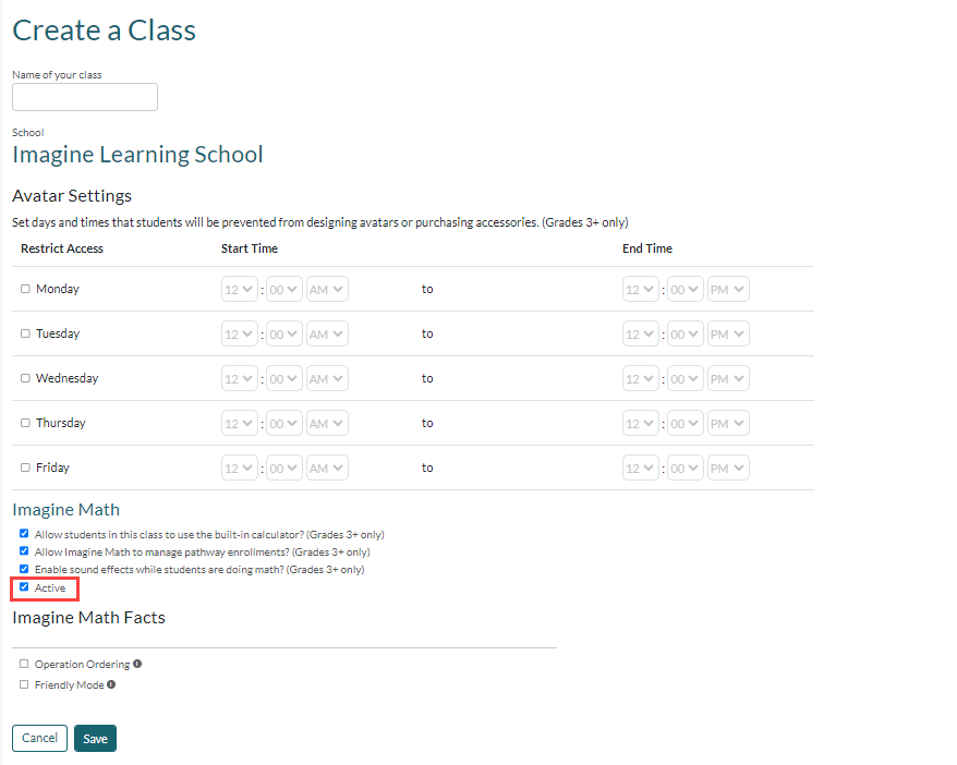 Activating/deactivating classes in the Imagine Math suite – Imagine ...