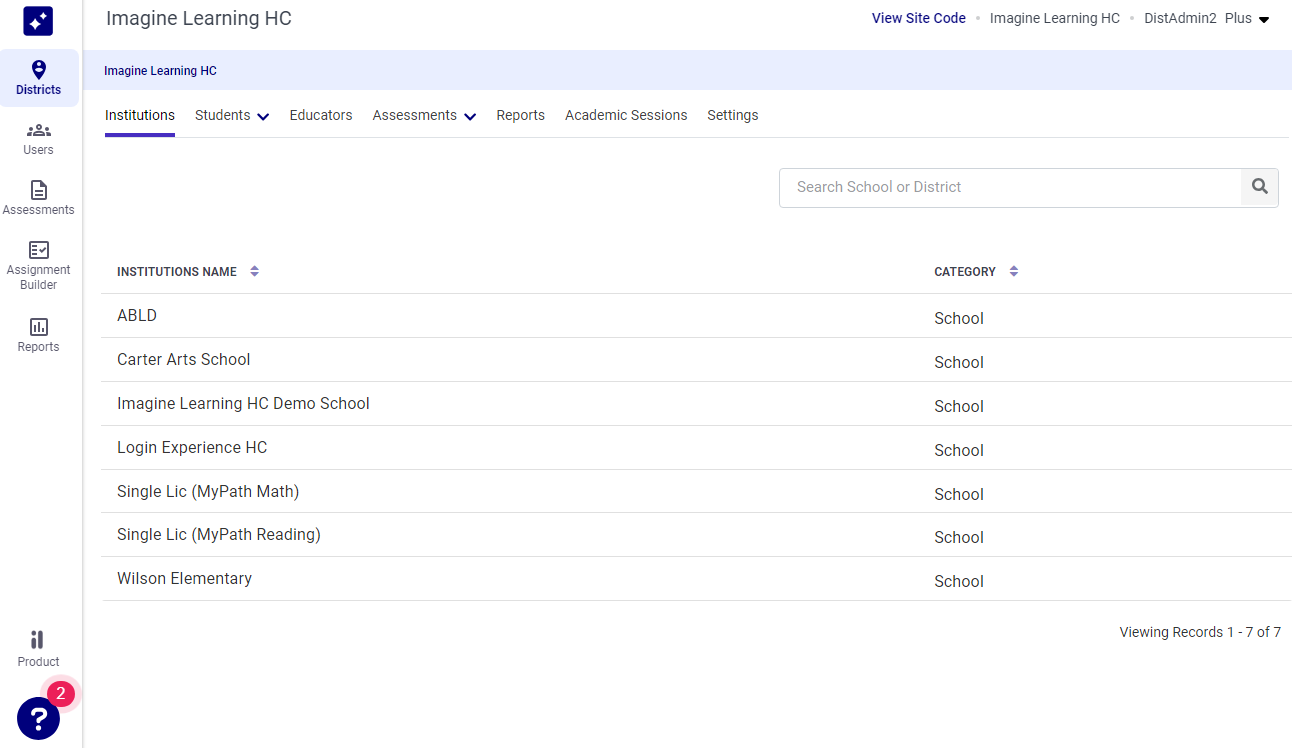 Using the district administrator dashboard in Imagine MyPath – Imagine Learning Help Center