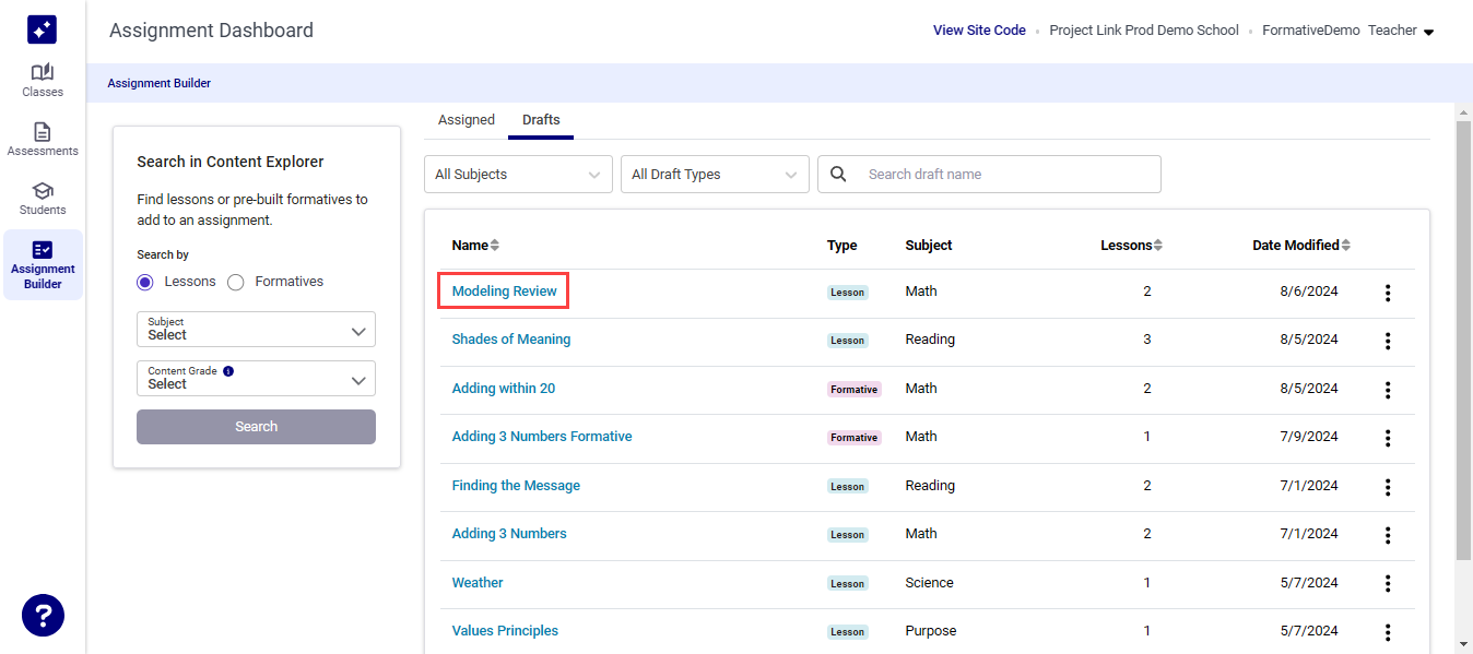 Editing drafts of assignments in Imagine MyPath – Imagine Learning Help ...