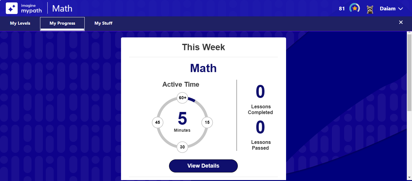 Viewing the My Progress page for students in Imagine MyPath – Imagine ...