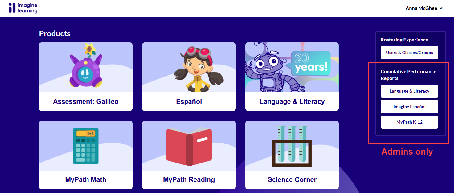 Understanding the Product Portal and the manual rostering tools – Imagine Learning Help Center