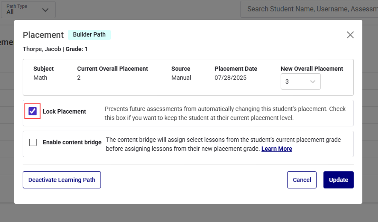 Managing a student's learning path settings in Imagine MyPath – Imagine ...