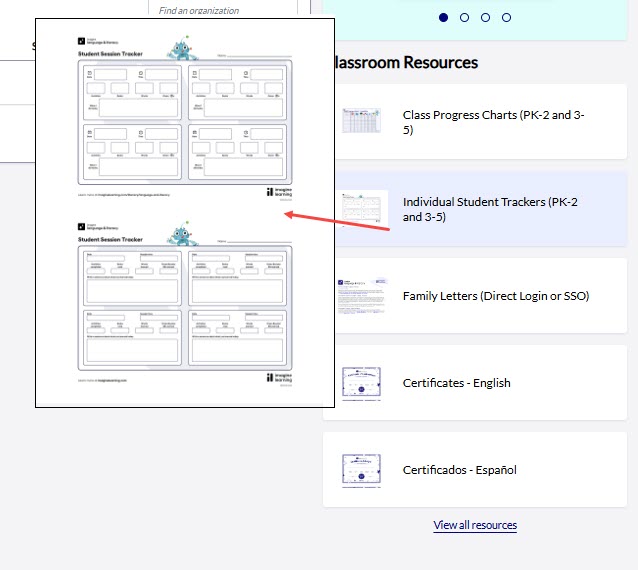 Using the Home page in Imagine Language & Literacy – Imagine Learning ...