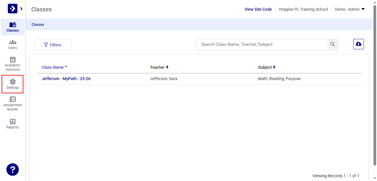 Viewing administrator settings in Imagine MyPath – Imagine Learning ...