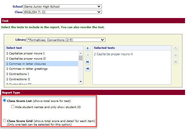 Viewing the Imagine Galileo Class Test Scores Report – Imagine Learning ...