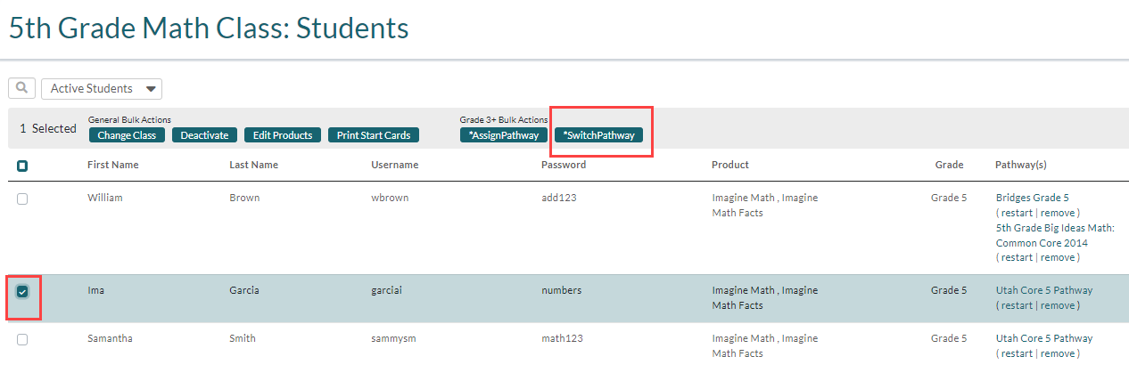 Switching a student's pathway in Imagine Math 3+ – Imagine Learning ...